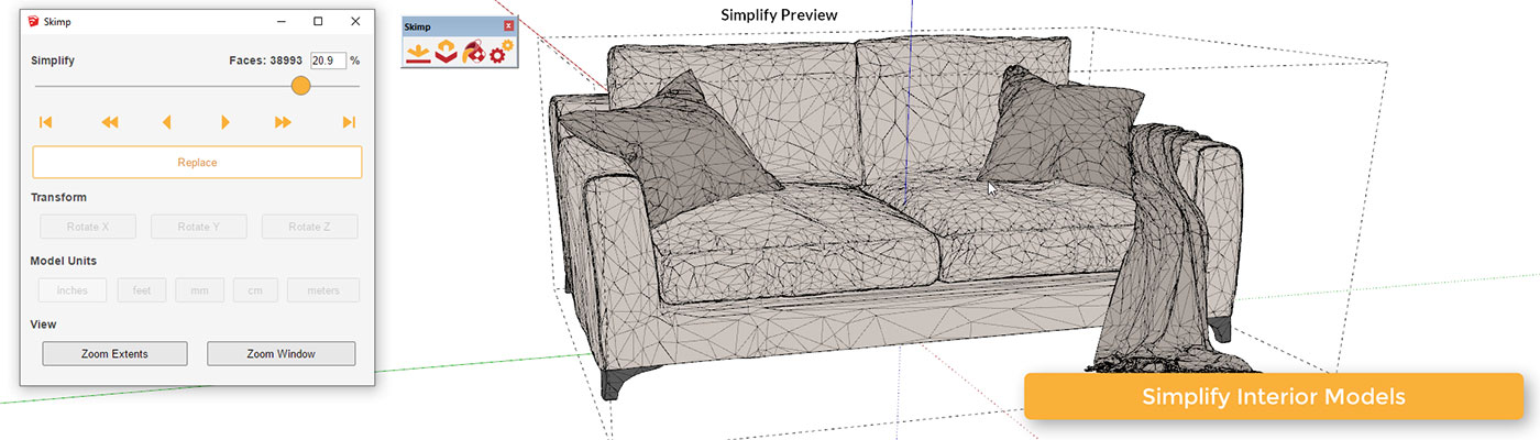 Skimp – SketchUp Importer and Polygon Reducer for Professionals